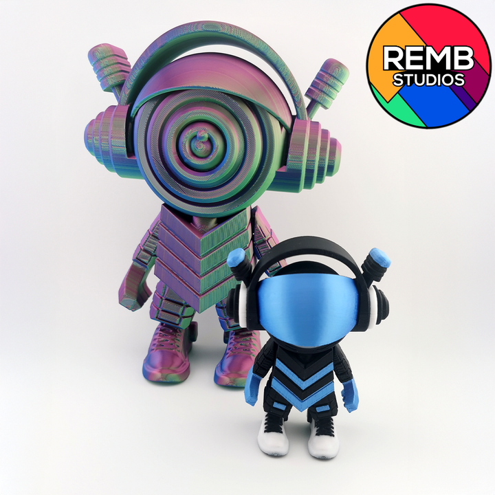 3D Printable Articulated Robot with Slide-Up Mask - Print-in-place by RembStudios